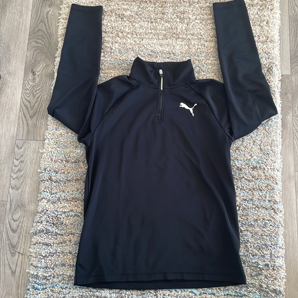 Puma | Shirts | Puma Black Sport Hoodie Sweater With 4 Zip Up Size M ...
